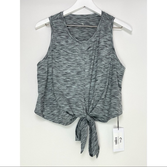 ZYIA | Tops | Nwt Zyia Mintgray Infinity Tie Front Tank Top Size Large ...